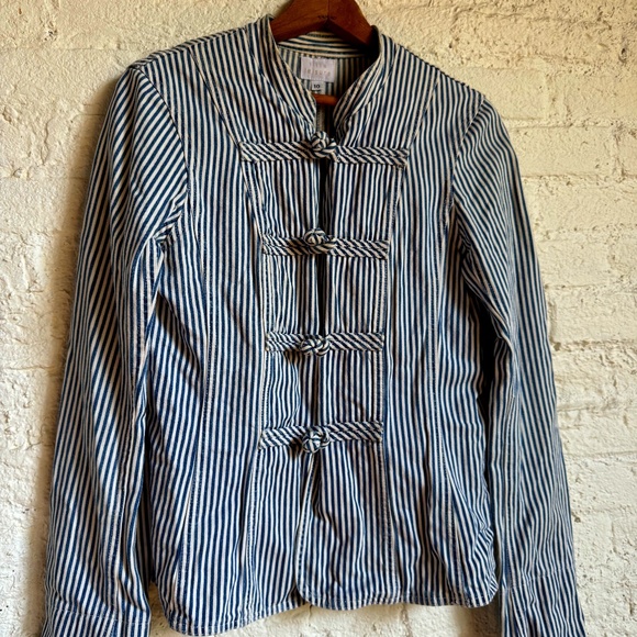 Illia Leisure | Jackets & Coats | Blue And White Railroad Striped ...